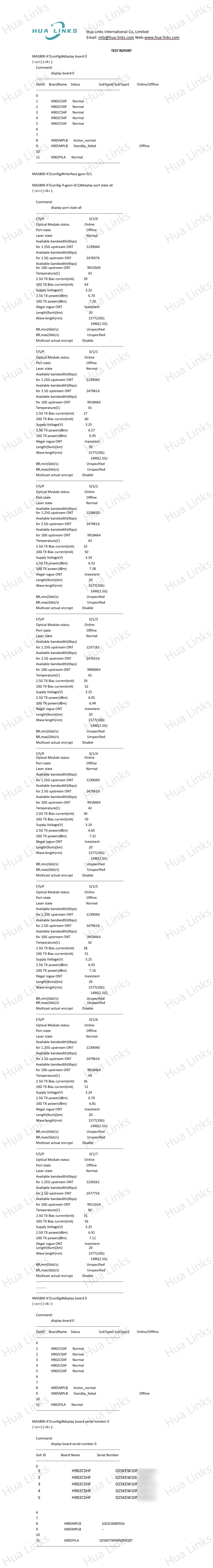 Test Report – hua-links.com